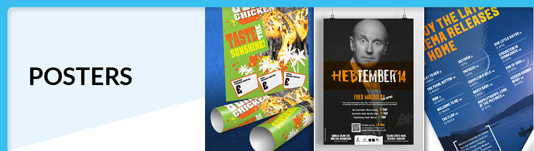 Poster Printing in A4, A3, A2 and extra big Outdoor Poster sizes