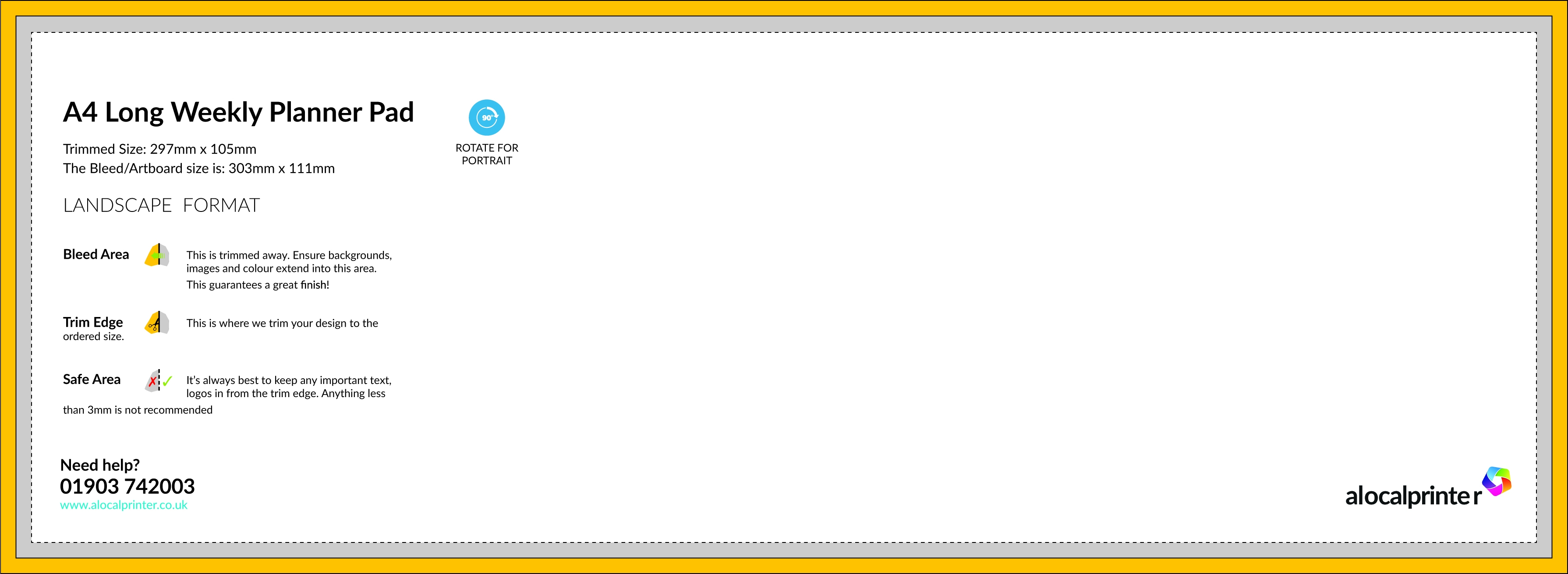Printable Landscape Weekly Planner To Do List Pad A4 Size